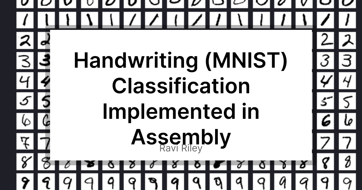 Handwriting (MNIST) Classification Implemented in Assembly